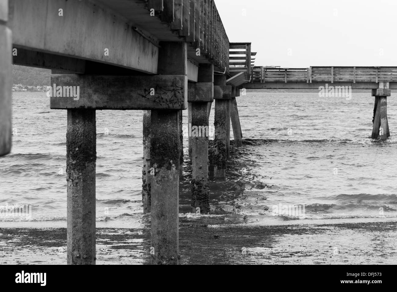 Fishing pier beach Black and White Stock Photos & Images - Alamy