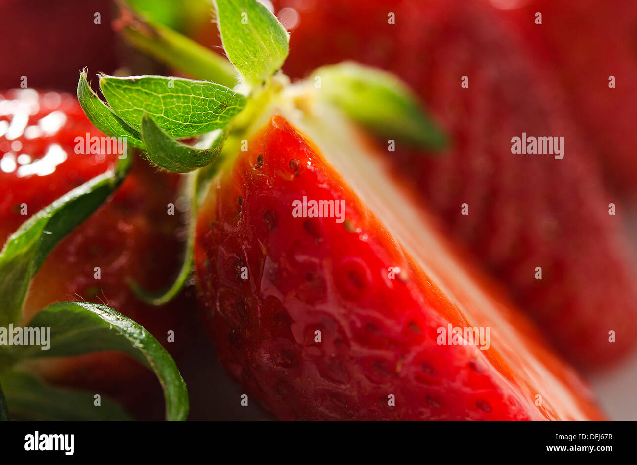 Strawberry halved hi-res stock photography and images - Alamy