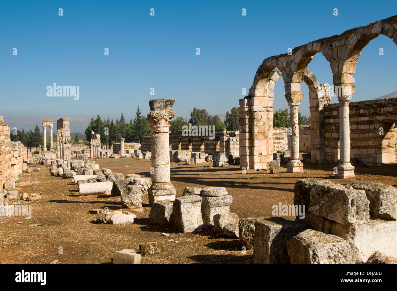Lebanon anjar ruins column hi-res stock photography and images - Alamy