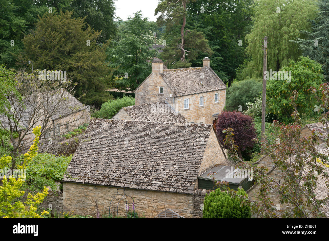 View of the Cotswolds village of Naunton, Gloucestershire, UK Stock ...