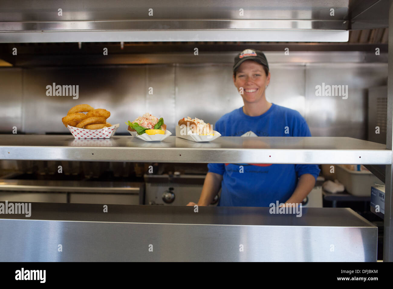 Susan Tierney stands in the kitchen at Captain Scott's Lobster Dock ...