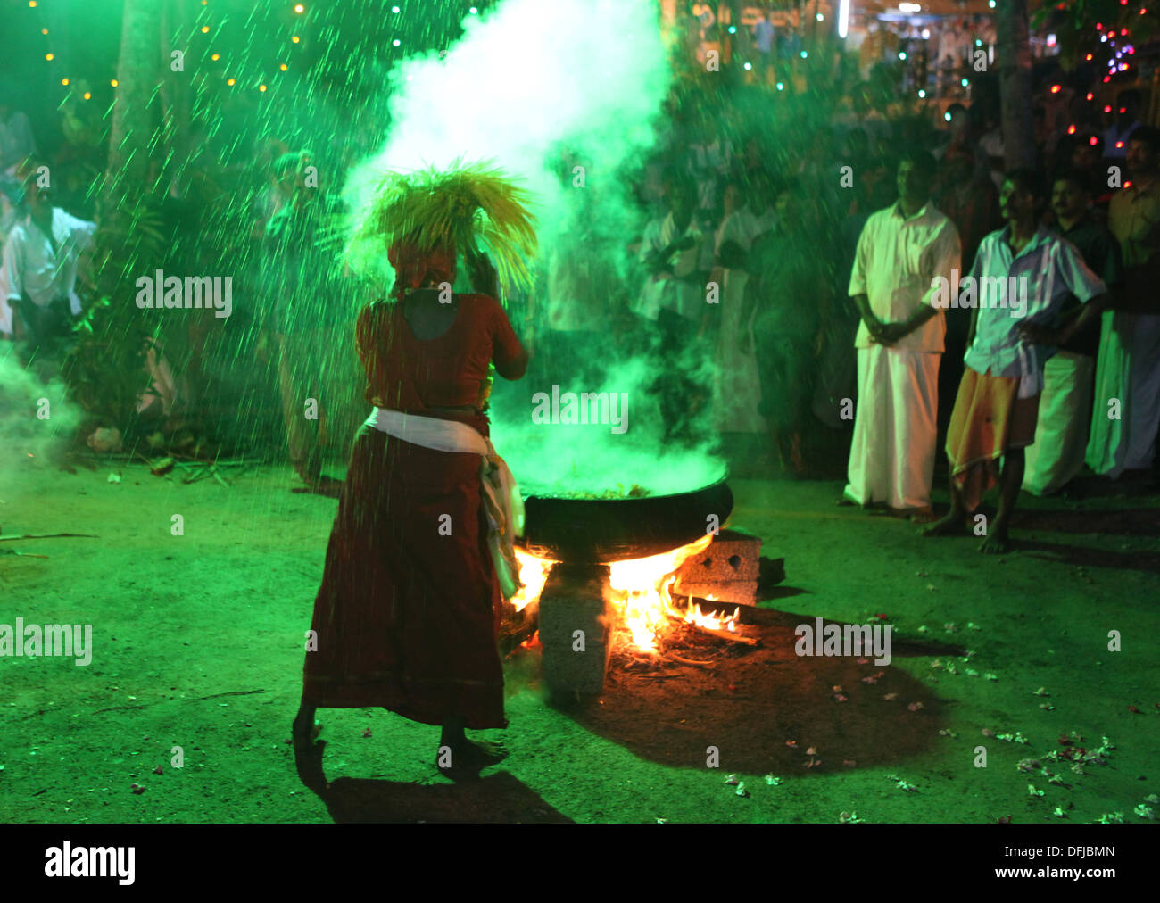 Old woman in trance at a Hindu festival in Varkala,Kerala, India Stock ...