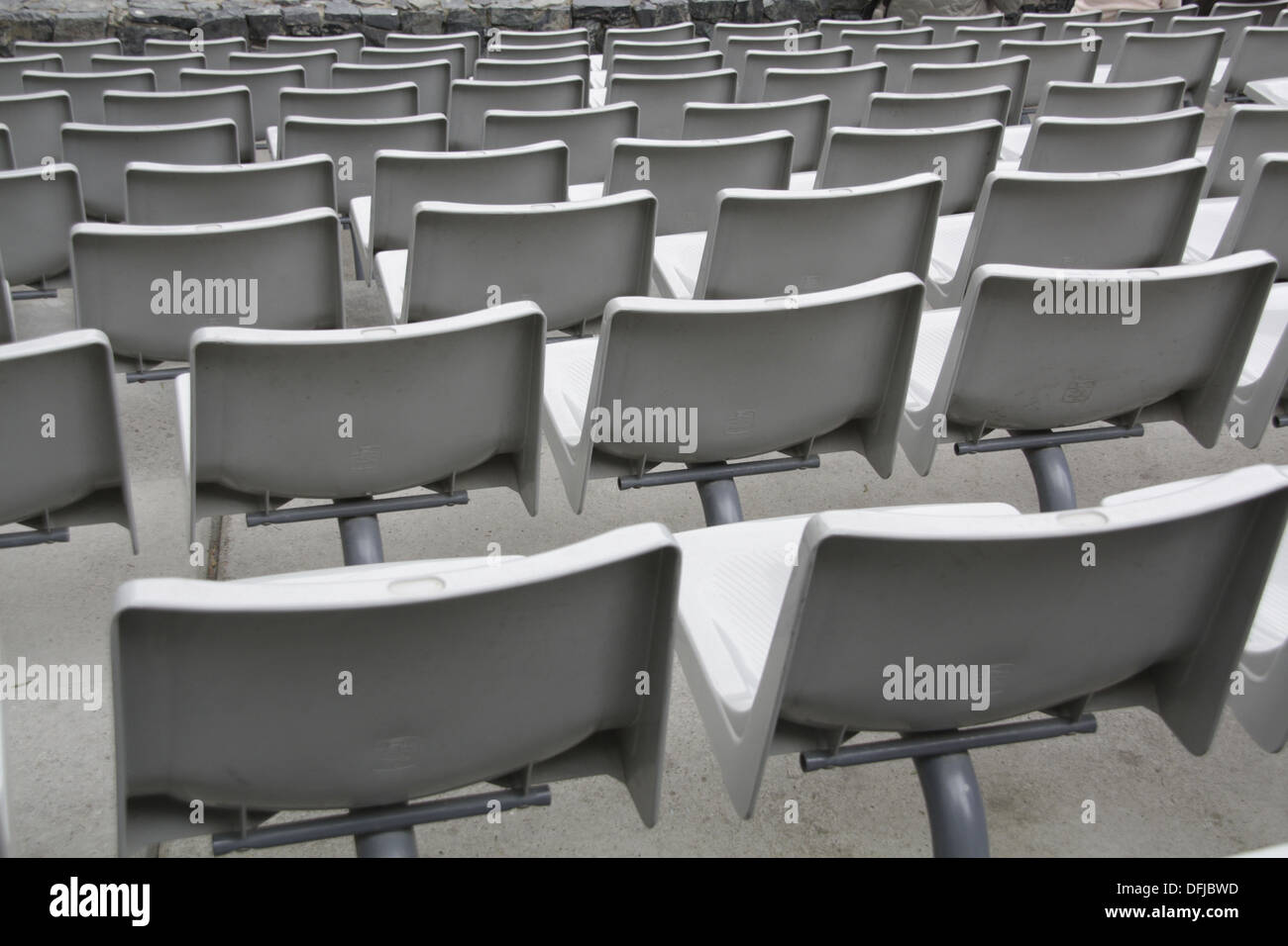 Seats in open air auditorium Stock Photo - Alamy
