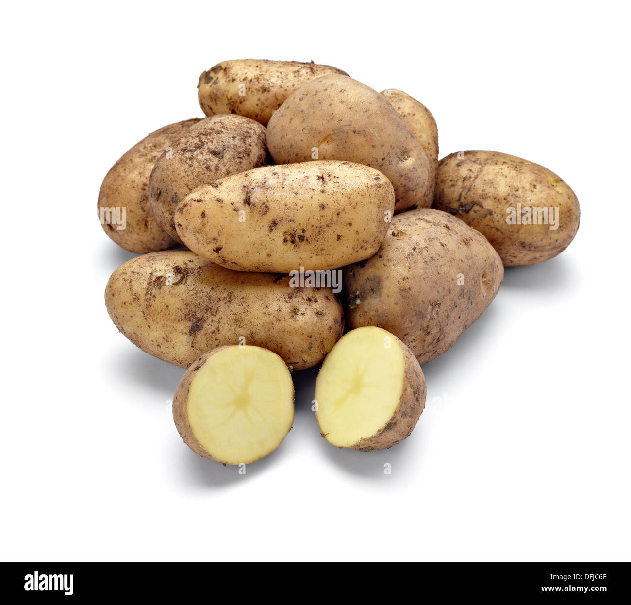 Close up slice raw potato Cut Out Stock Images & Pictures - Alamy