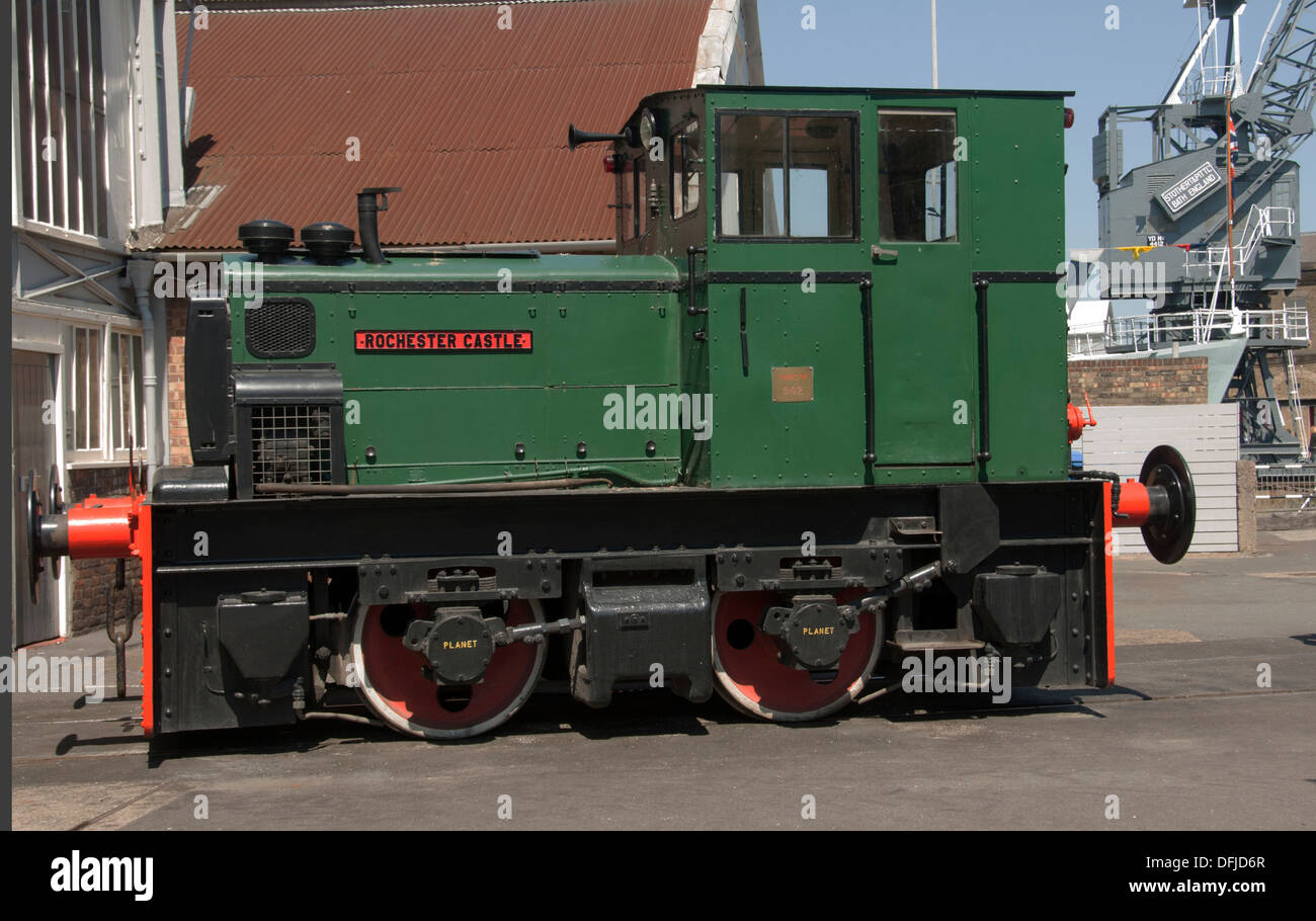 MEDWAY; CHATHAM DOCKYARD; NARROW GAUGE LOCOMOTIVE "ROCHESTER CASTLE ...