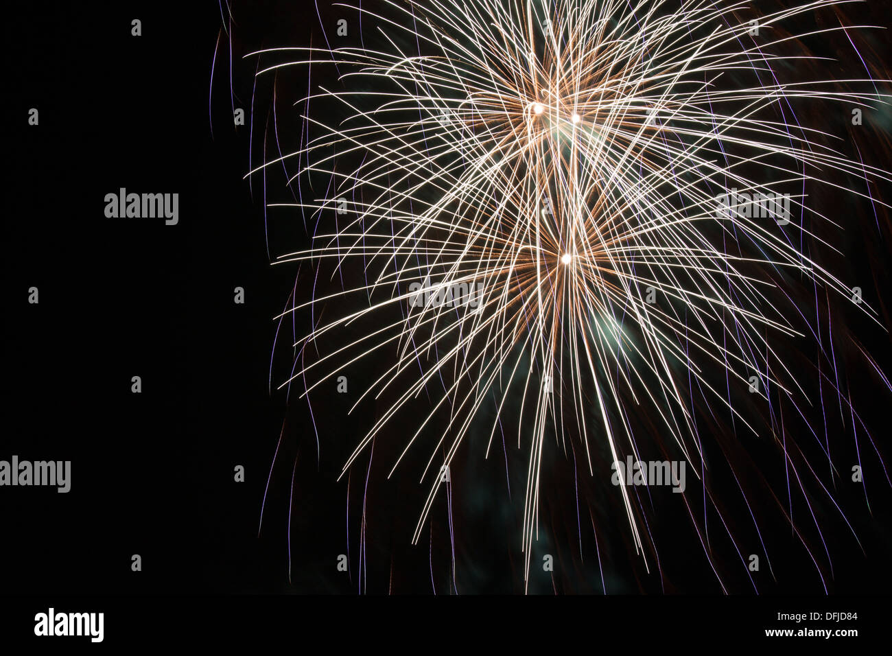 Fireworks on black background Stock Photo - Alamy