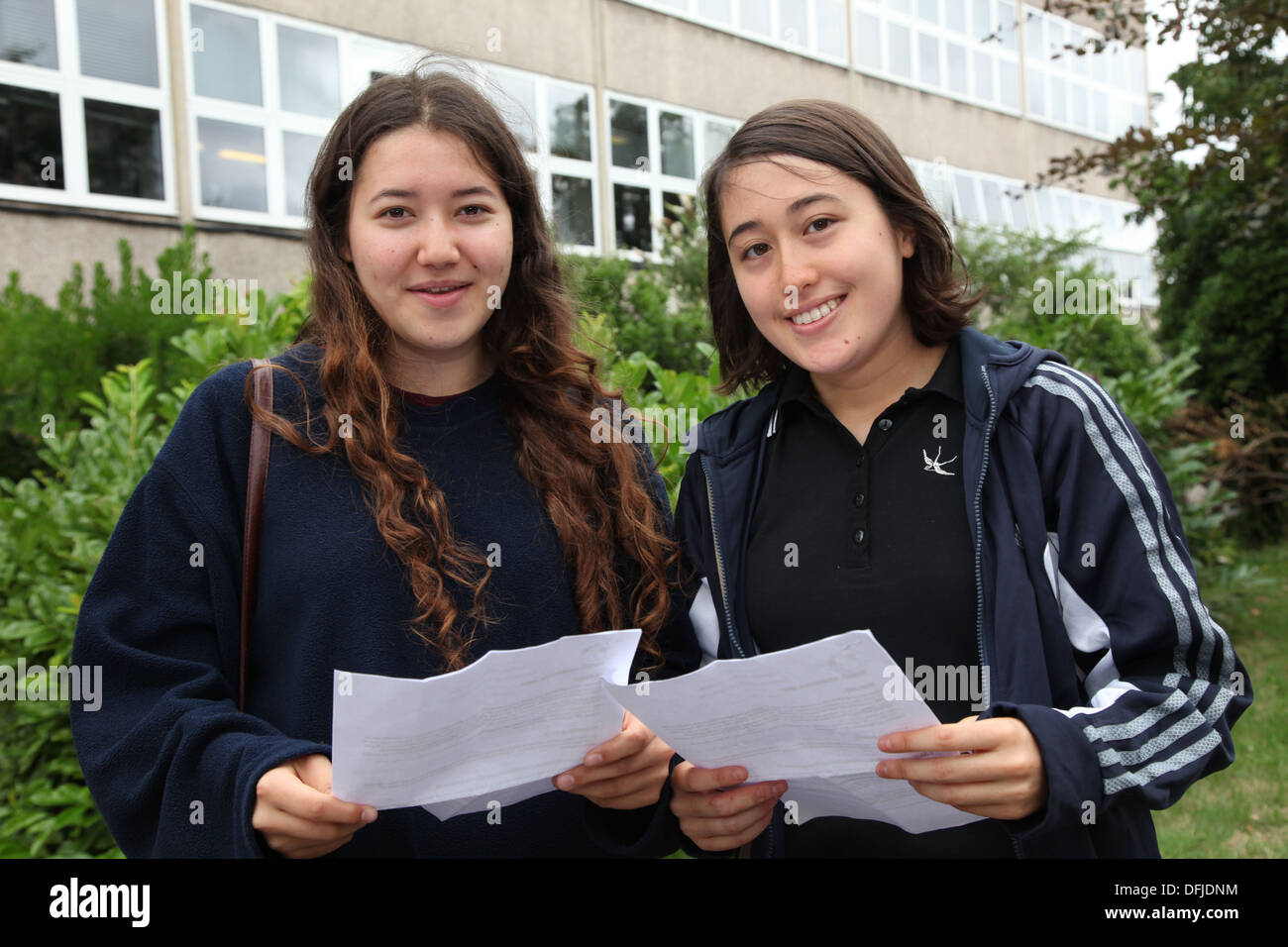 Girls with results from their AS-level exams, a qualification ranked ...