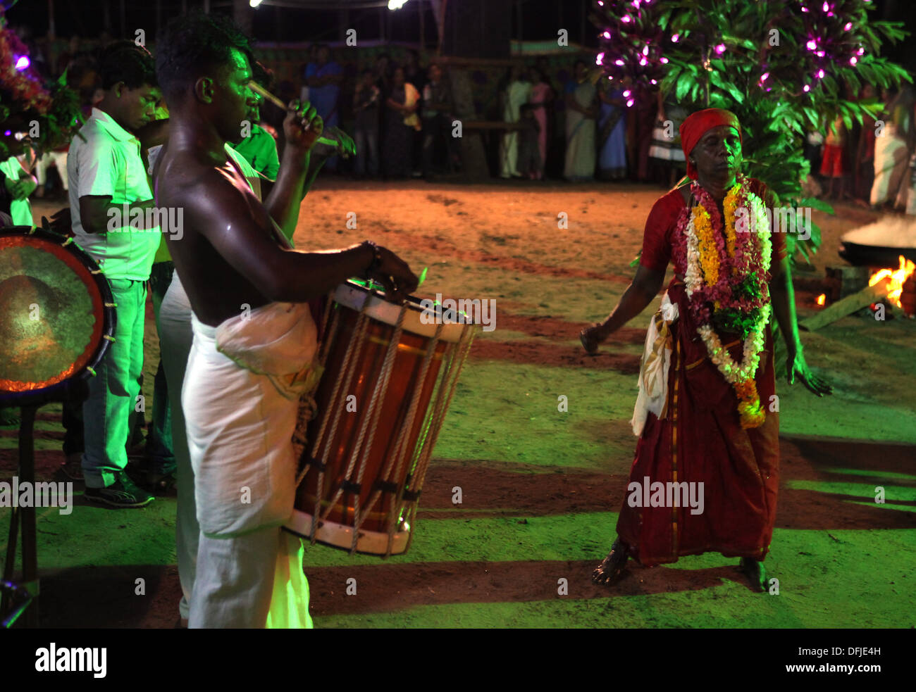 Old woman in trance at a Hindu festival in Varkala,Kerala, India Stock ...