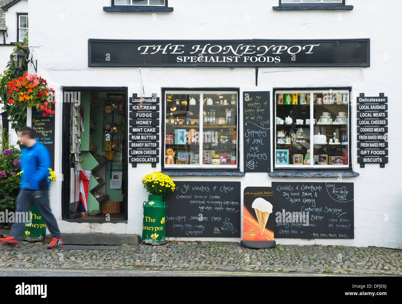 The Honeypot shop in the village of Hawkshead, Lake District National ...
