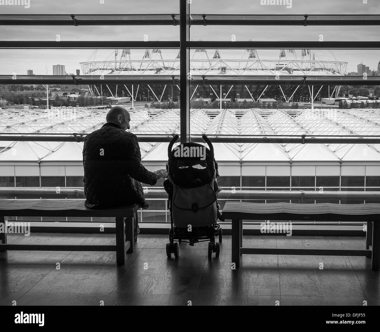 Baby with grandfather Black and White Stock Photos & Images - Alamy