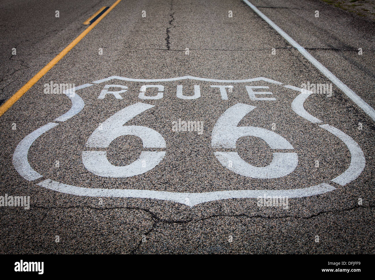 Famous Route 66 landmark on the road in Californian desert Stock Photo ...