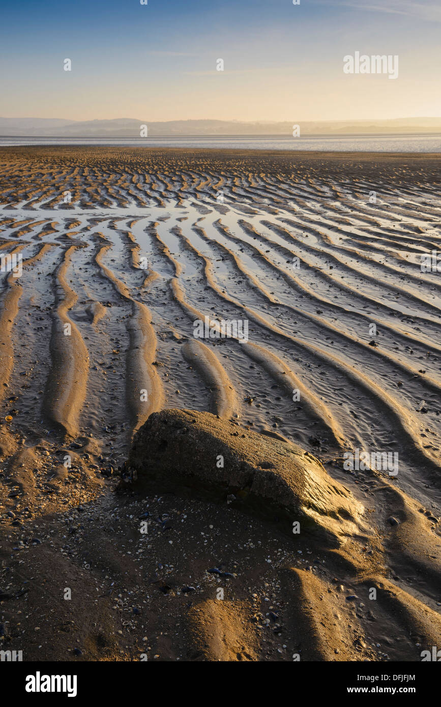 Dawn over Mossyard beach, Solway coast, Dumfries & Galloway, Scotland ...