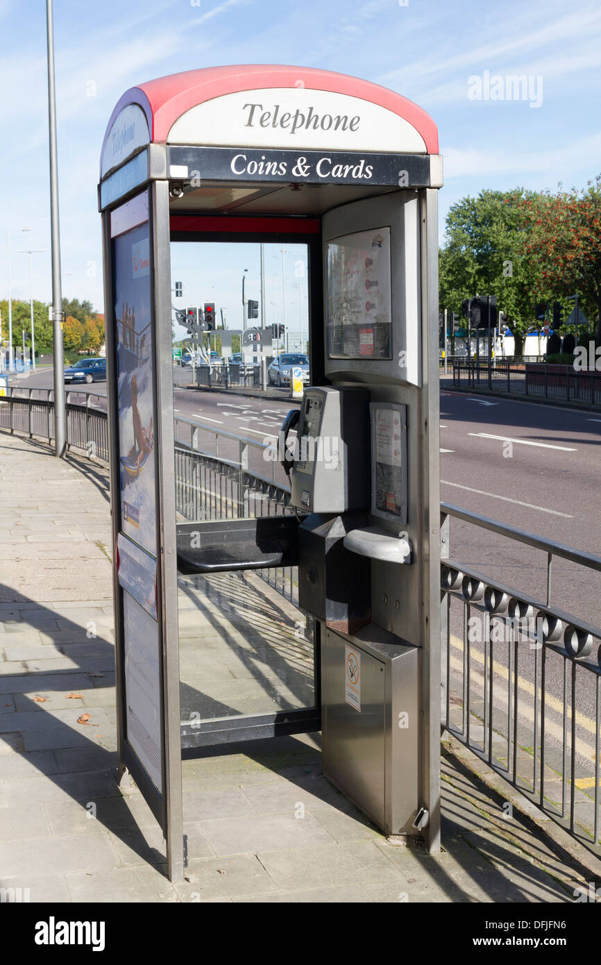 Public pay coin operated telephone box in a city centre street Stock ...