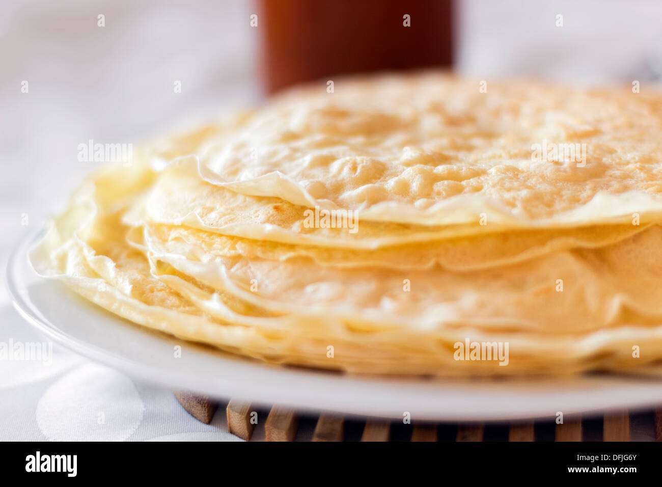 Crepes on a plate Stock Photo - Alamy