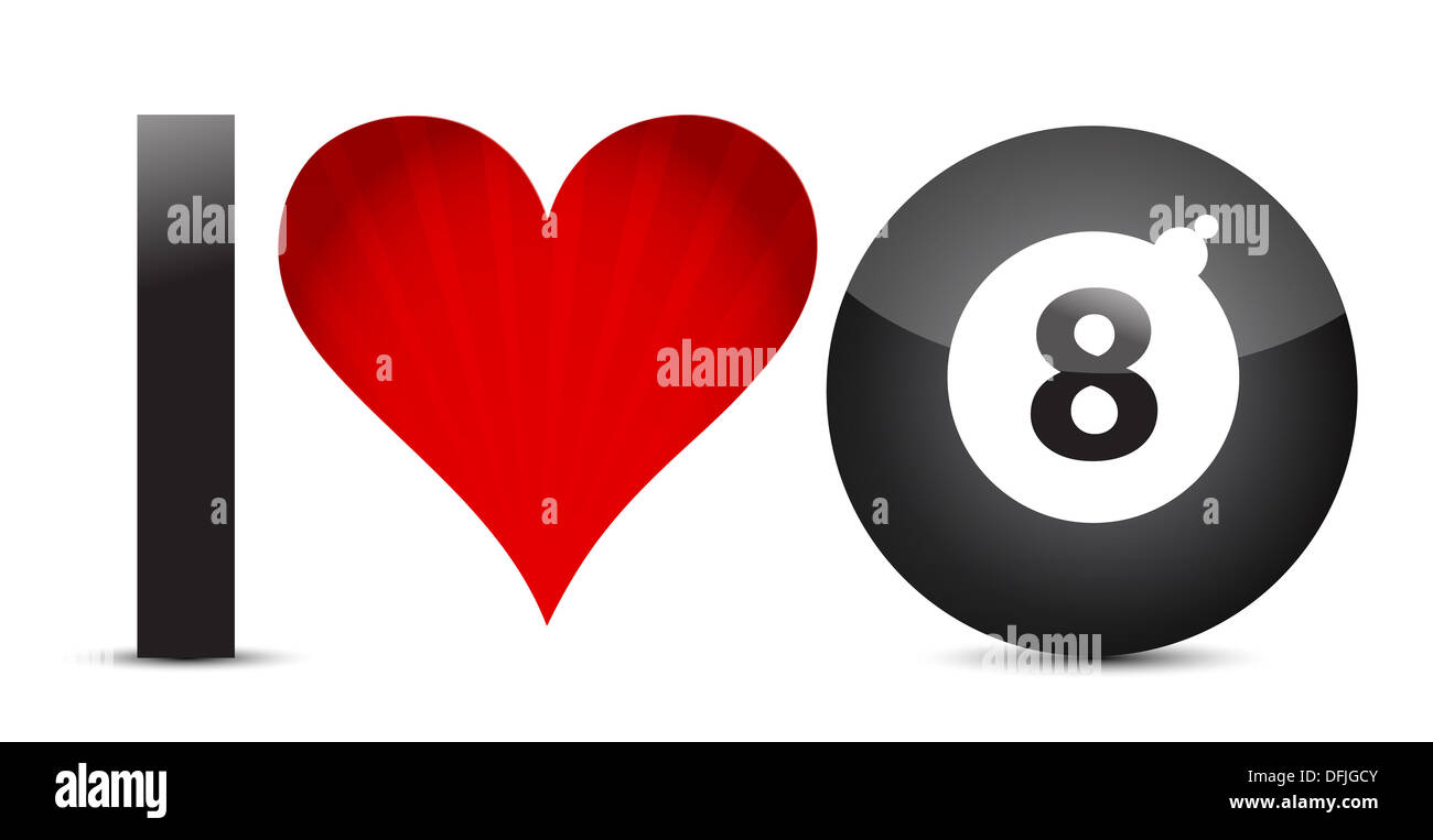billiards concept 'I Love pool' for print or design Stock Photo - Alamy