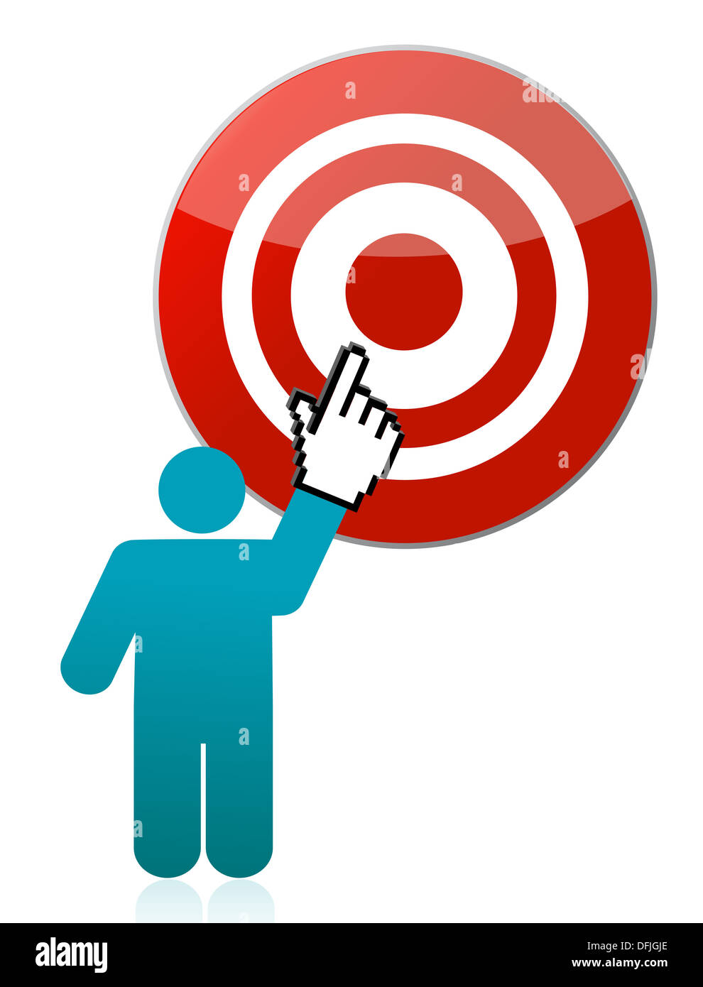 person pointing target illustration design Stock Photo - Alamy