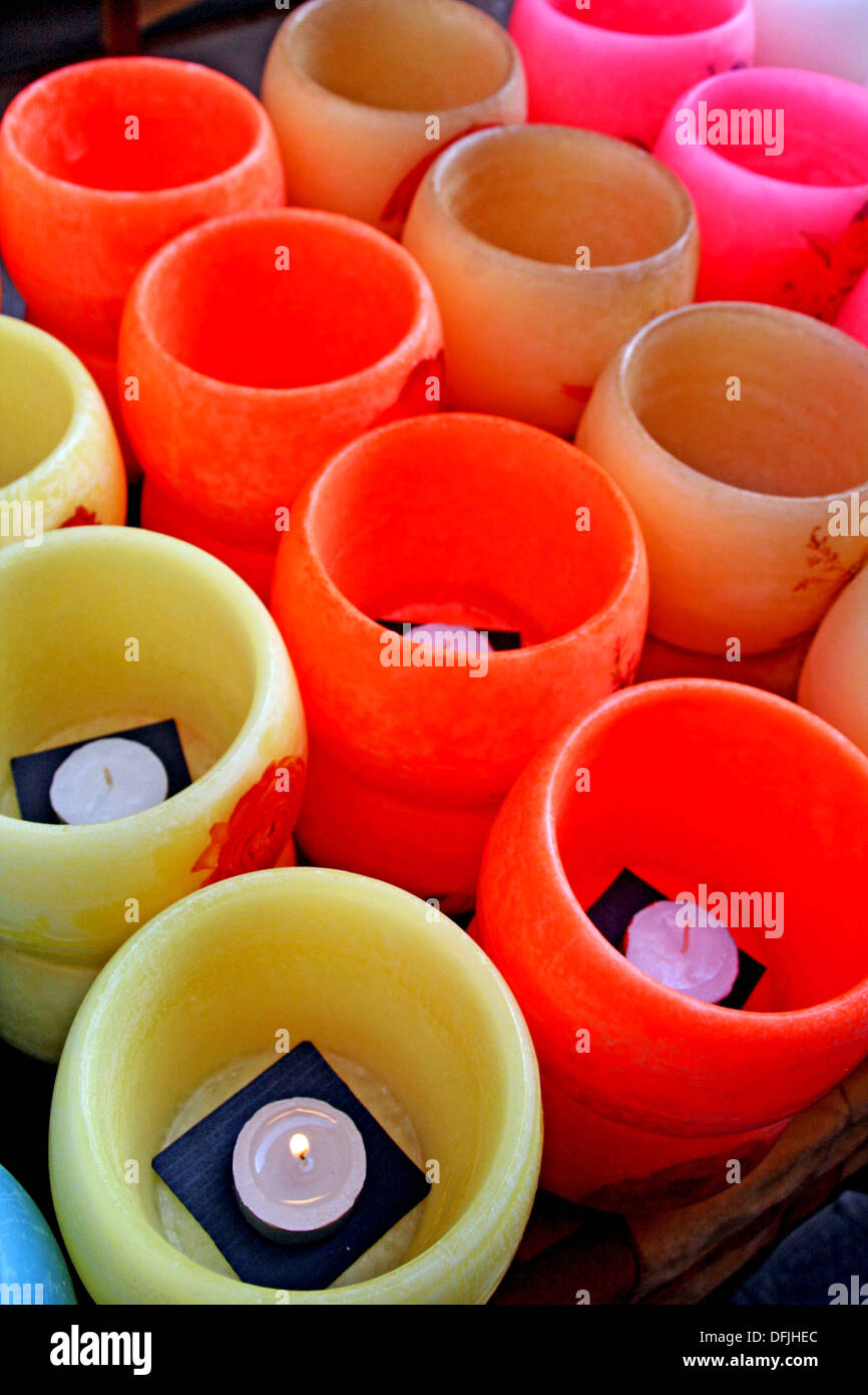 Coloured candle holders hi-res stock photography and images - Alamy