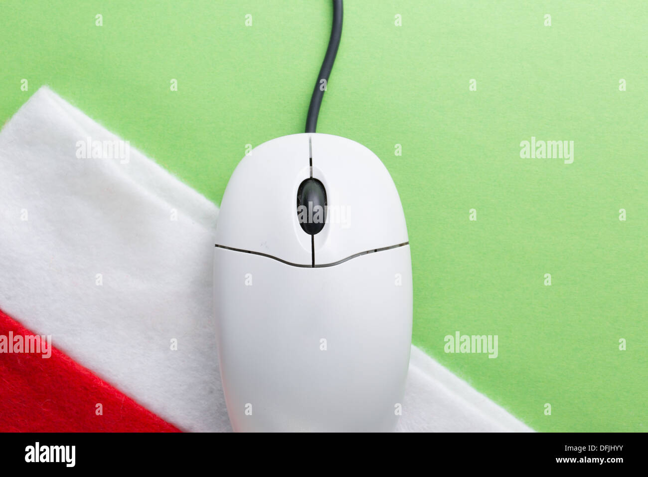 Santa sock and computer mouse Stock Photo - Alamy