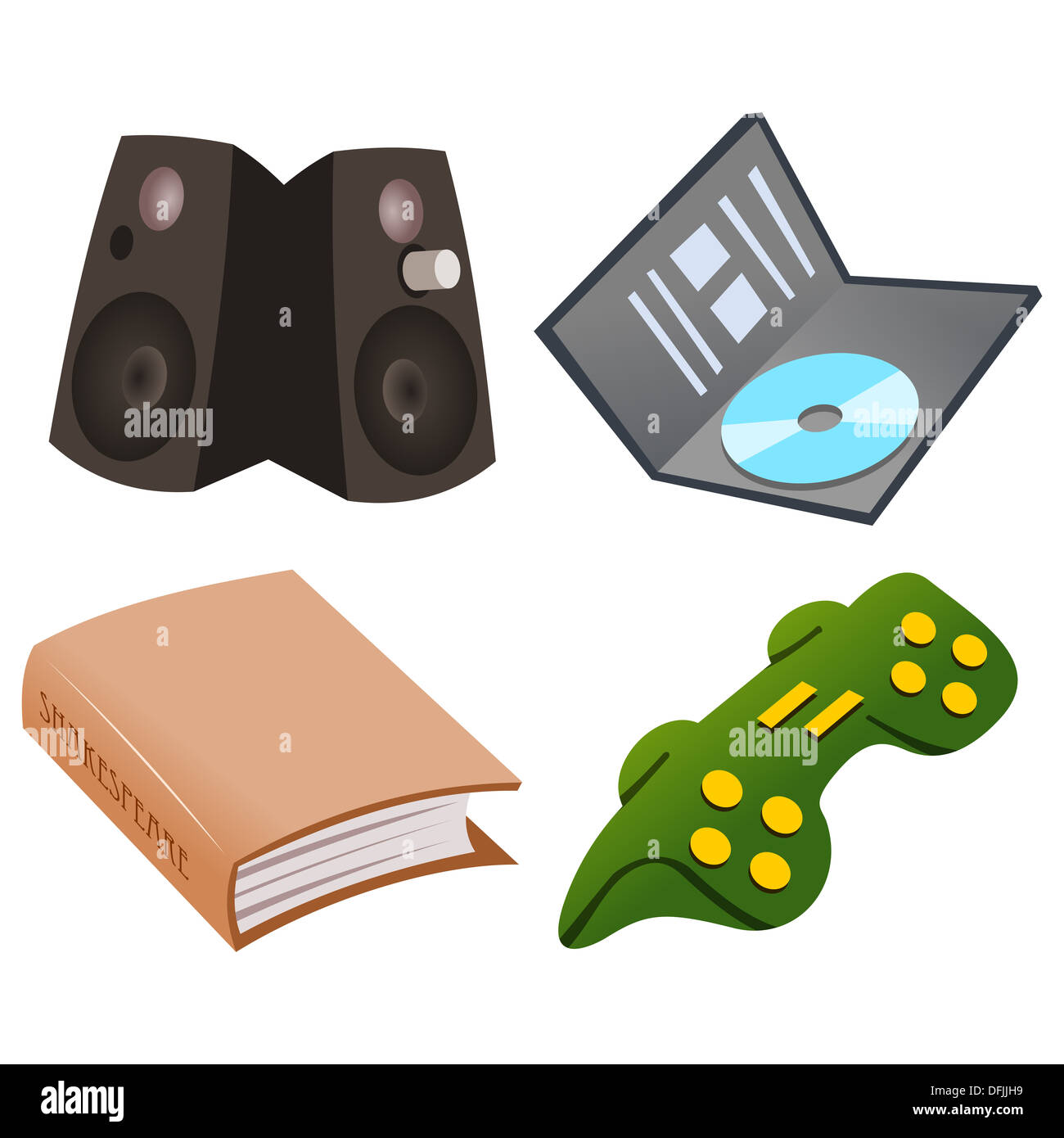 Set four education icons Cut Out Stock Images & Pictures - Alamy