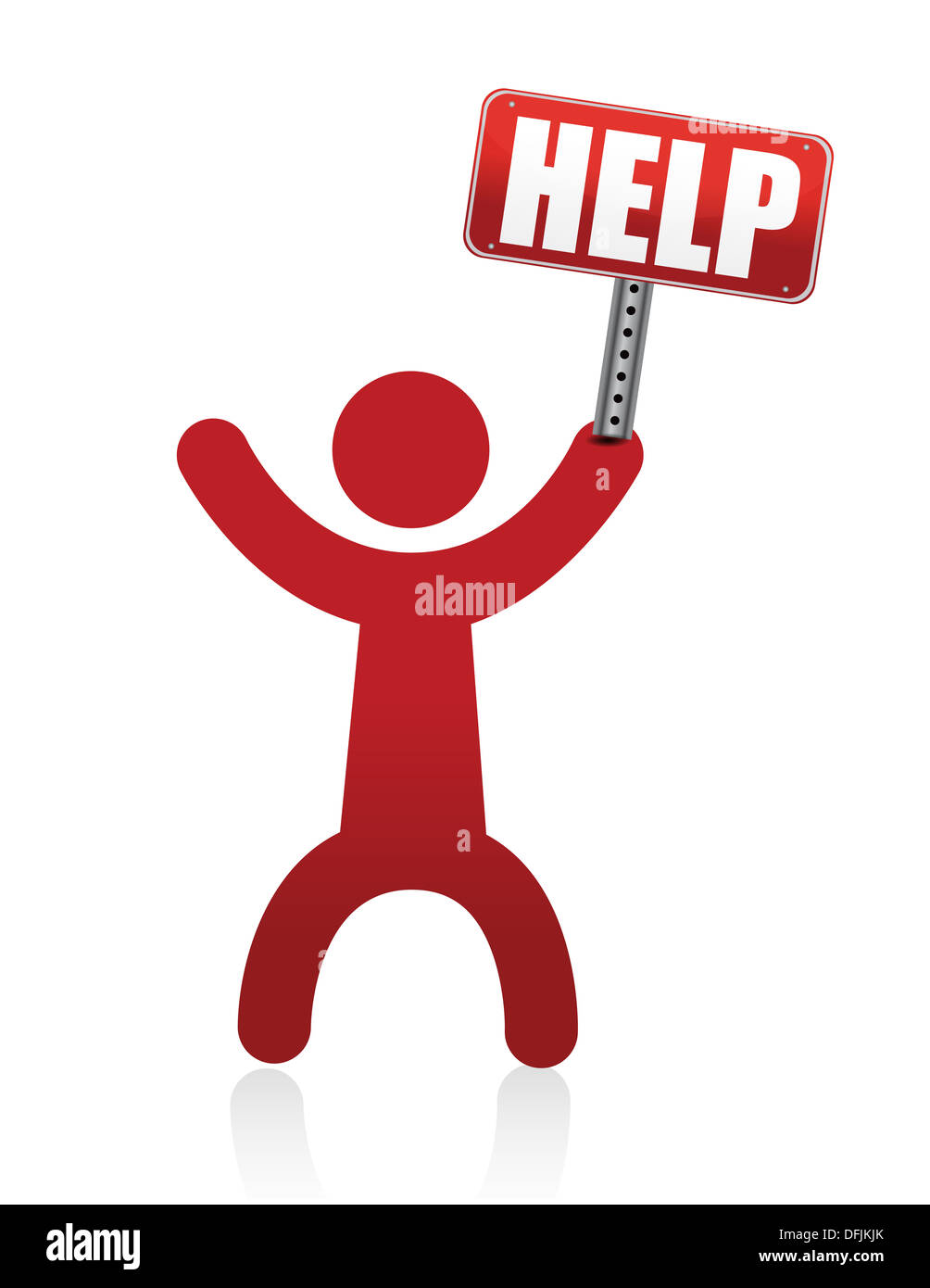 help icon person illustration isolated over a white background Stock ...
