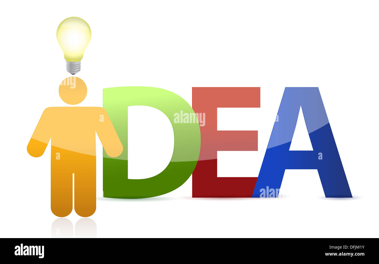 business man with idea sign illustration Stock Photo - Alamy