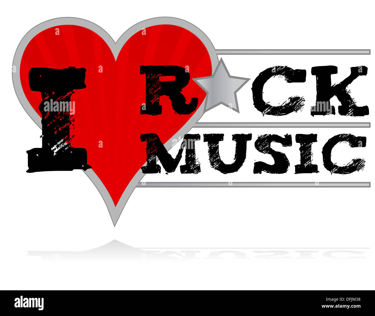 I love rock music design heart over a white background Stock Photo - Alamy
