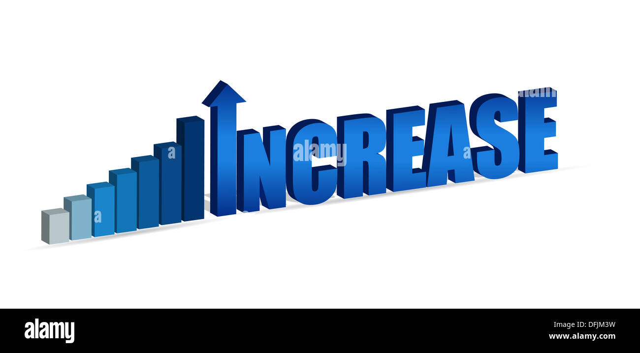 Increase business chart and word isolated on white Stock Photo - Alamy