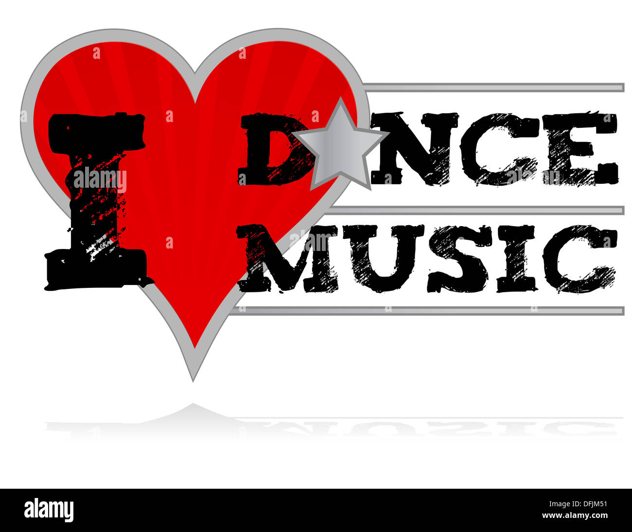 I love dance music design heart over a white background Stock Photo - Alamy