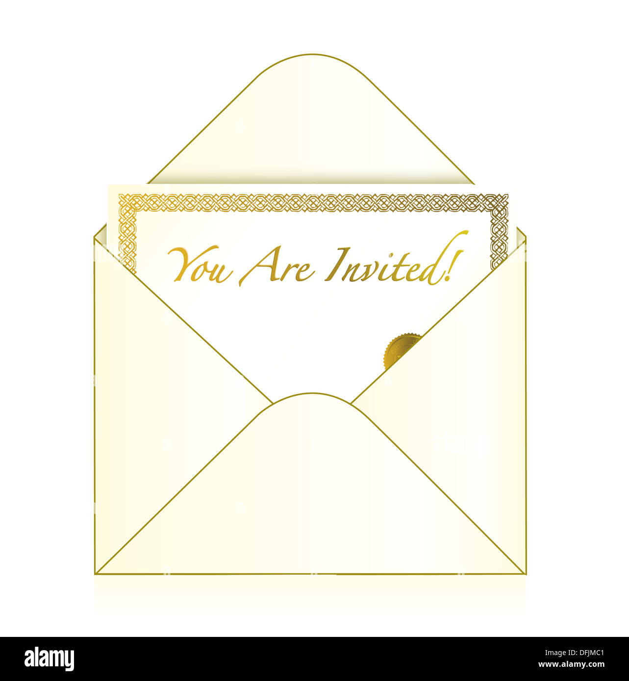 Invitation cart inside and envelope illustration design isolated over ...