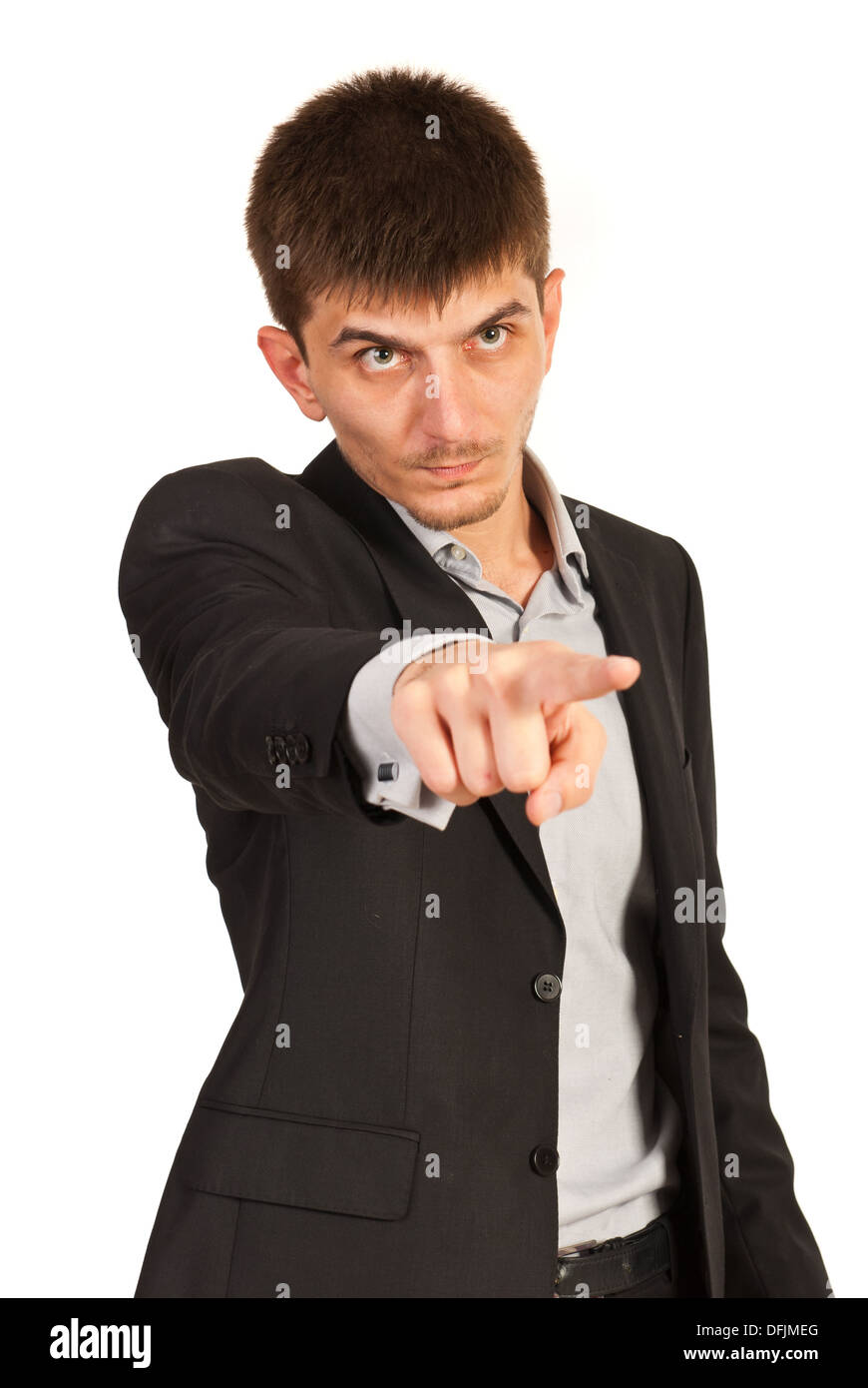 Angry business man pointing you isolated on white background Stock ...