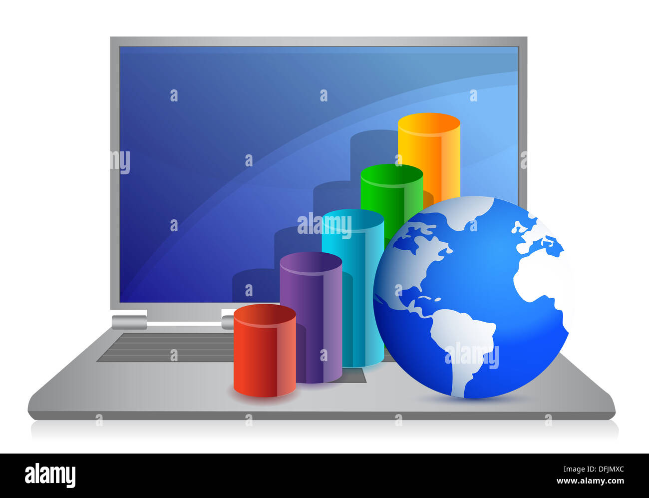 business laptop concept illustration design on white Stock Photo - Alamy