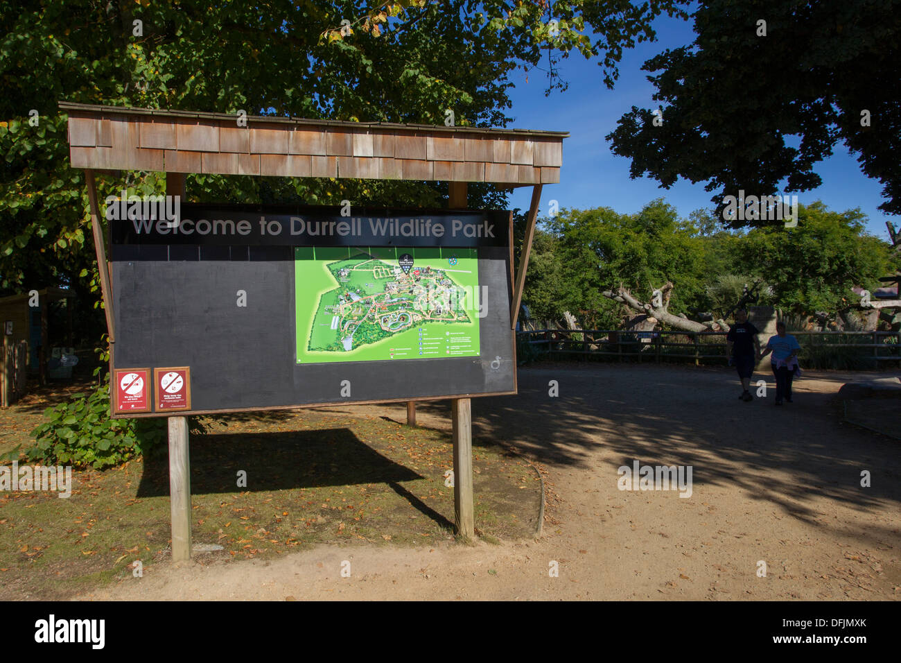 Durrell Wildlife Conservation Trust park map of site Stock Photo - Alamy
