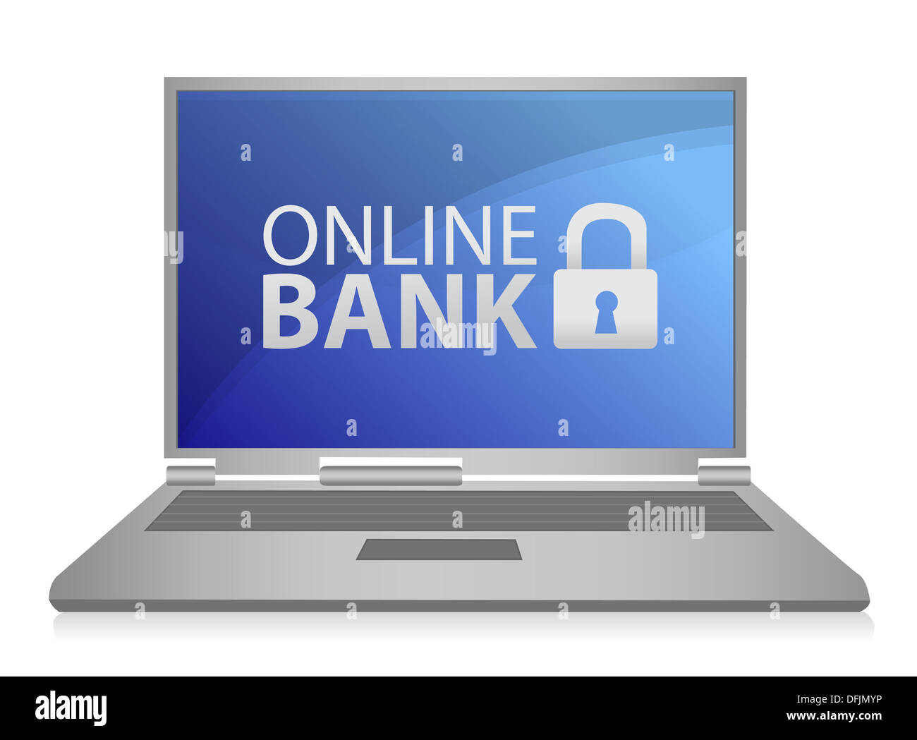 Online bank laptop illustration design Stock Photo - Alamy