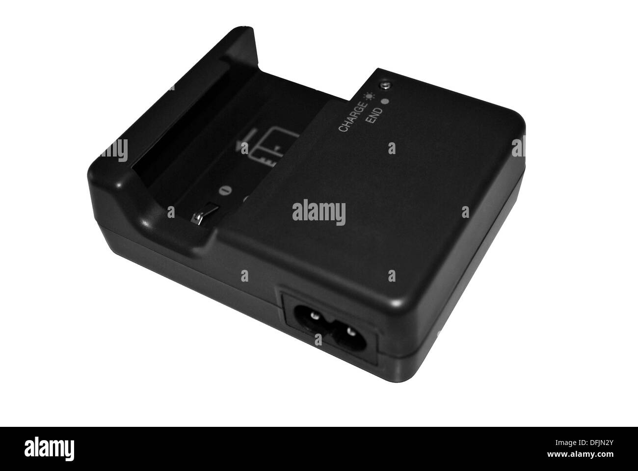 Battery charger with DSLR battery isolated on white Stock Photo - Alamy