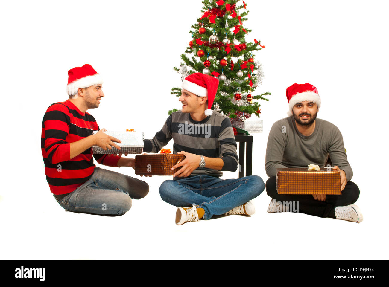 Three men sitting on floor hi-res stock photography and images - Alamy