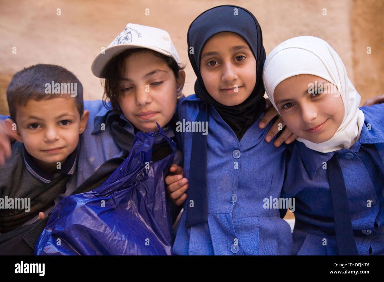 Jordanian school kids on a field trip to the legendary 3rd century ...
