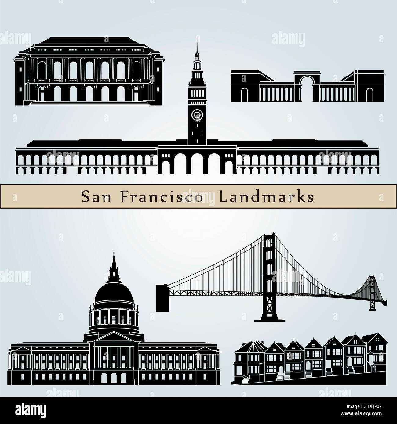 San Francisco landmarks and monuments Stock Photo - Alamy