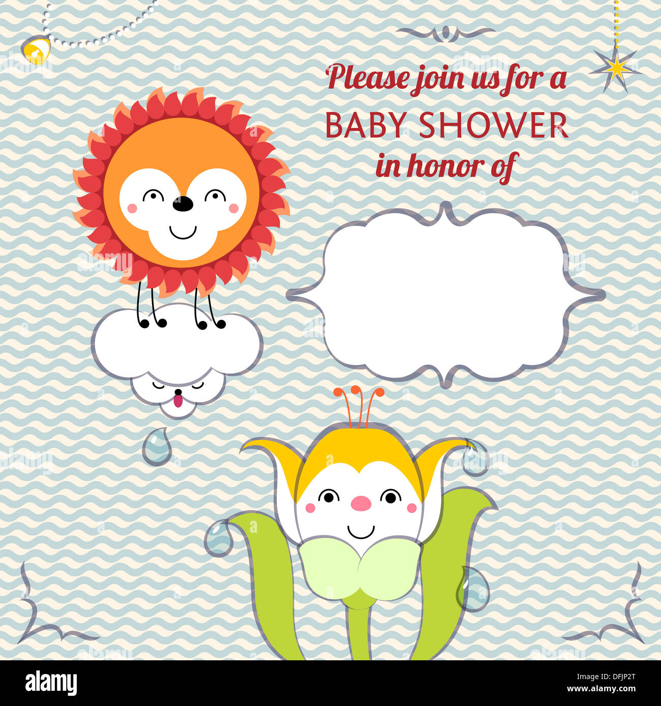 Baby shower card invitation background template Stock Photo - Alamy