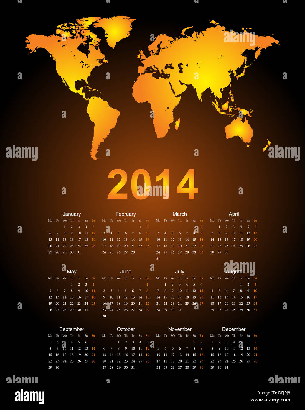 Map of africa 2014 hi-res stock photography and images - Alamy