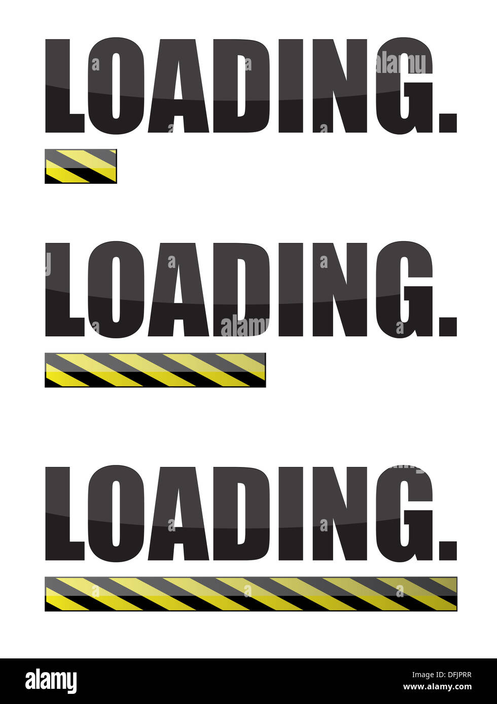 Loading internet website bars isolated over a white background Stock ...