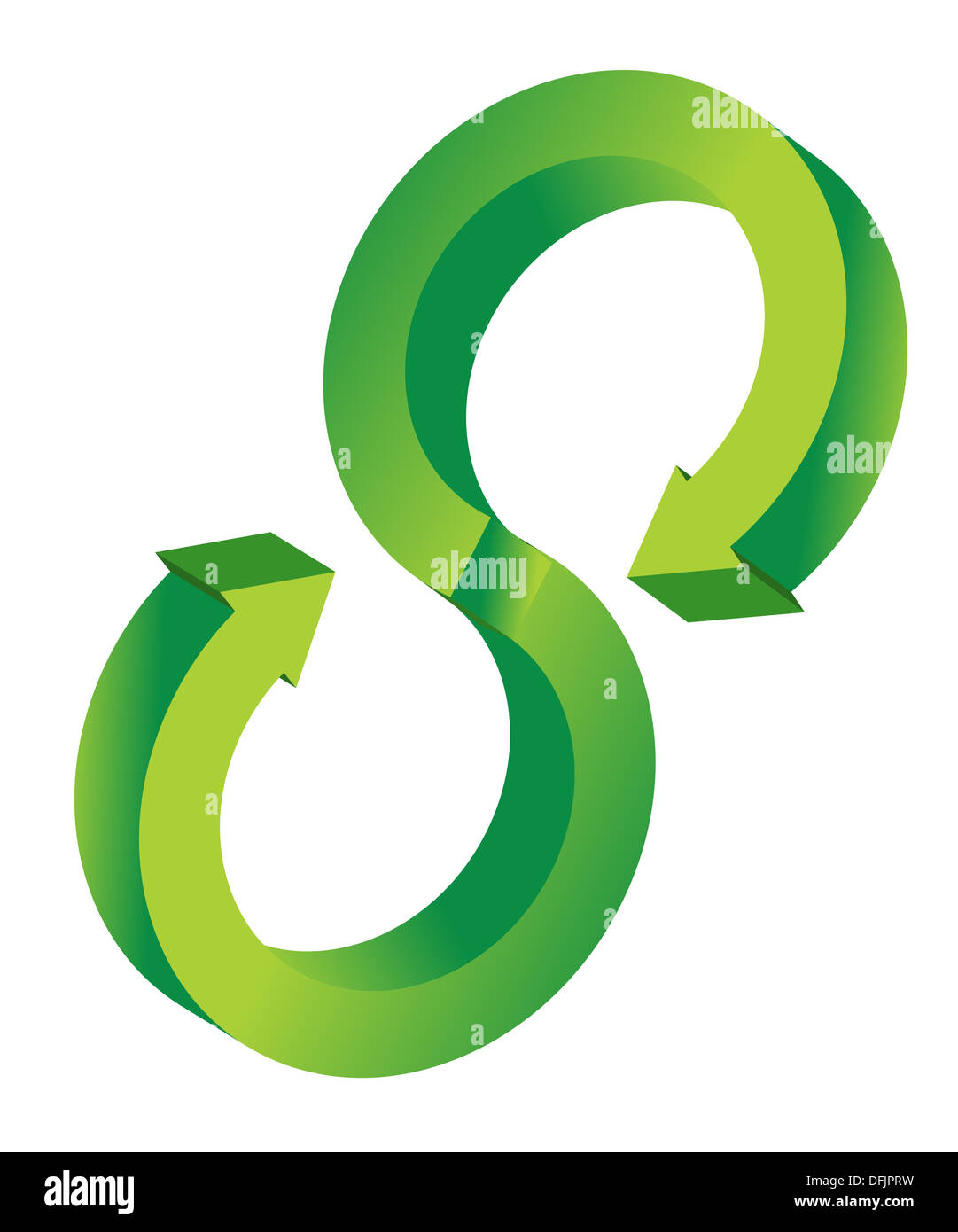 3d green arrow cycle illustration design on white Stock Photo - Alamy