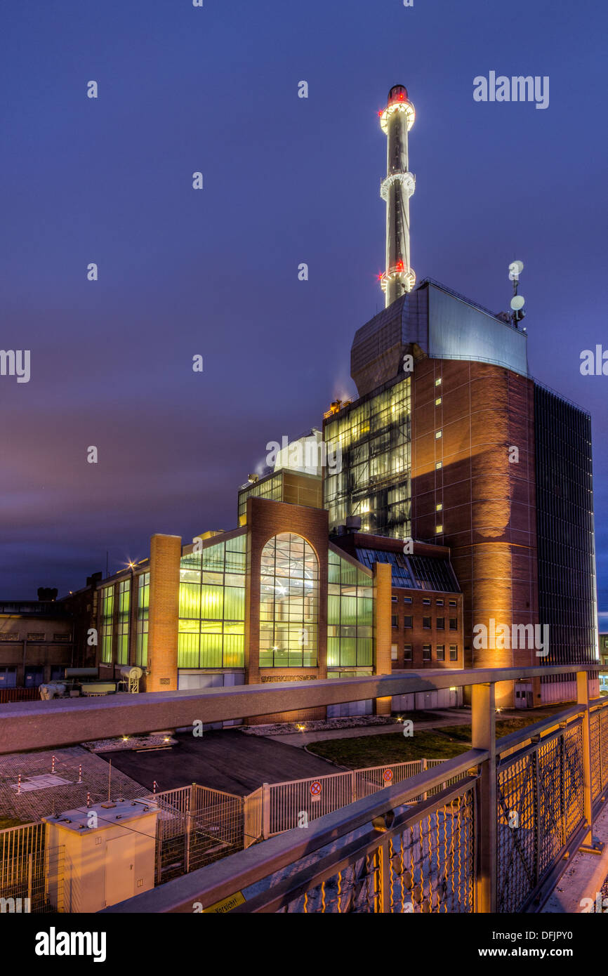 industrial building at night Stock Photo - Alamy
