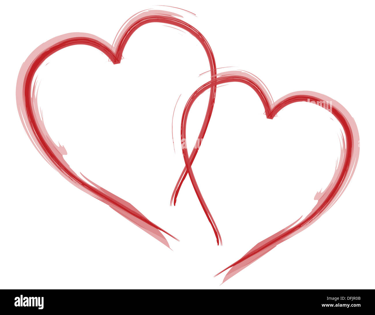love hearts isolated over a white background Stock Photo - Alamy