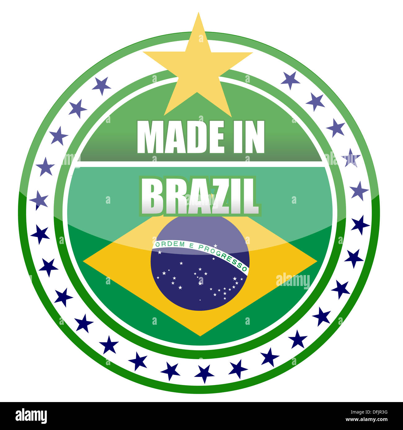 detail Made in brazil seal isolated over white Stock Photo - Alamy