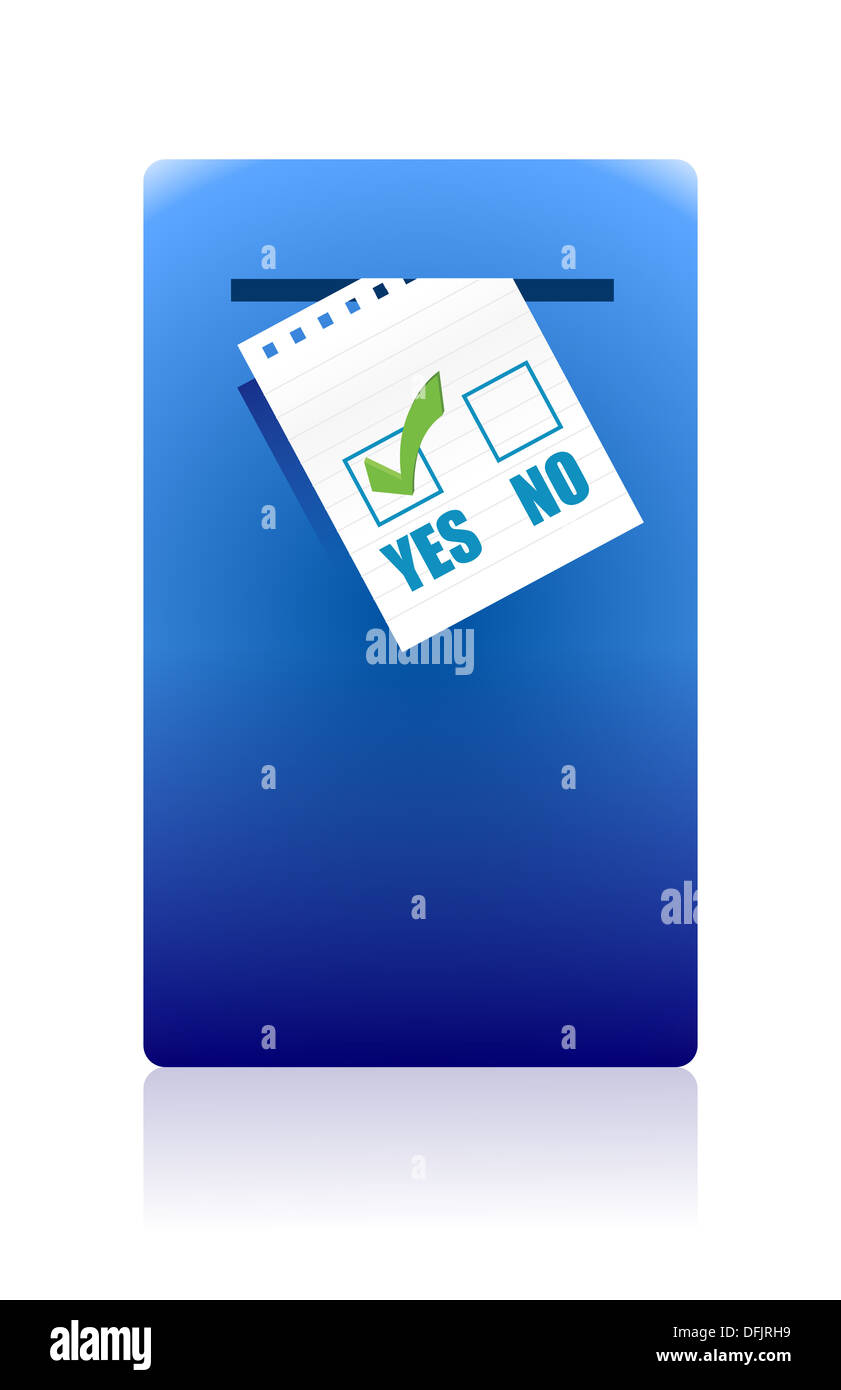 Yes and No Checkboxes with yes selected over white background Stock ...