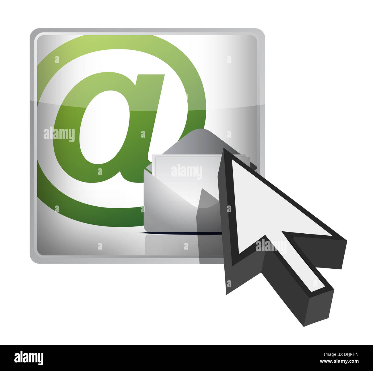 mail button and cursor illustration design on white Stock Photo - Alamy