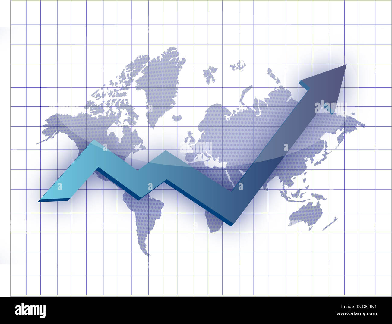 Business graph map illustration background Stock Photo - Alamy