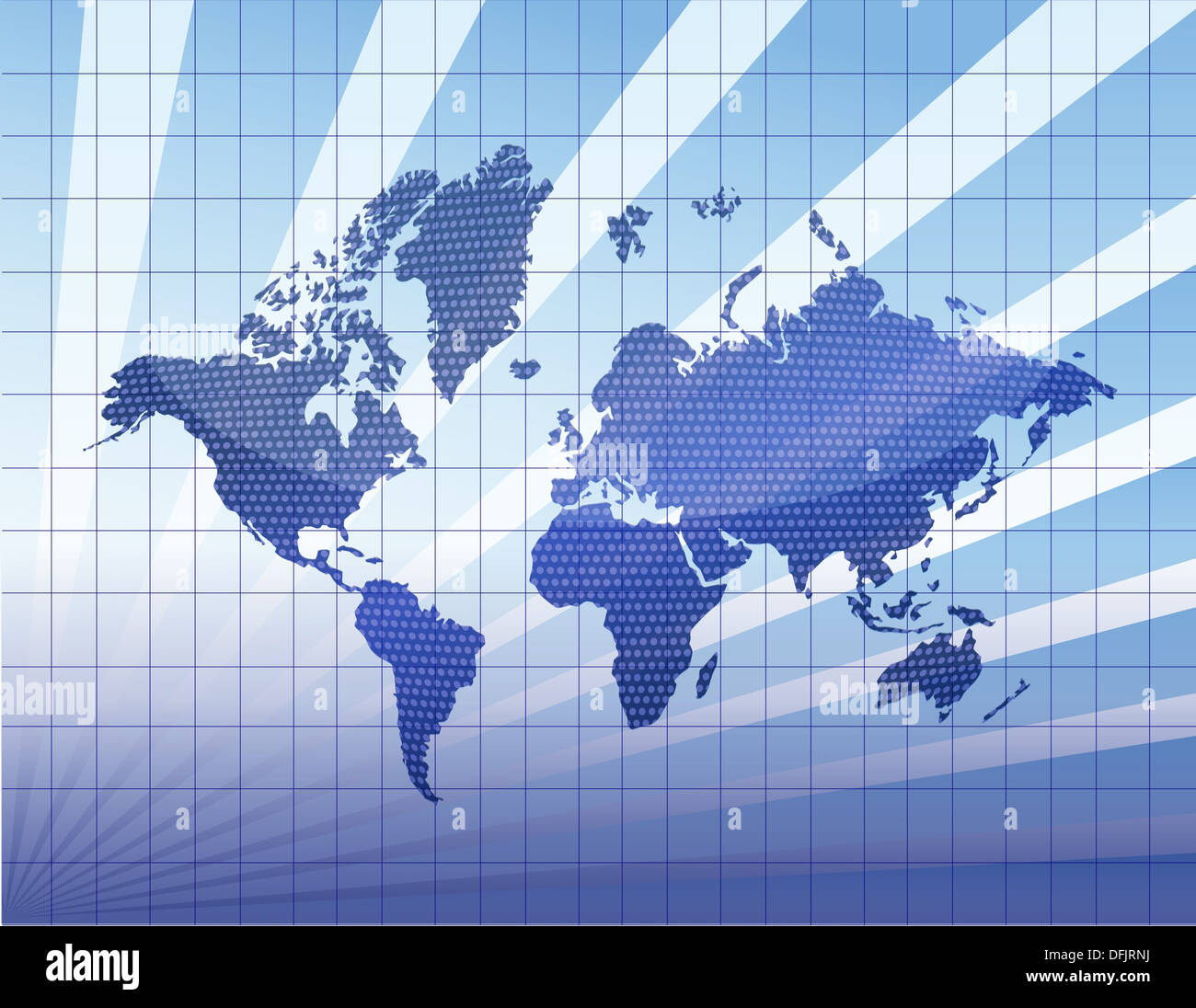 Blue world map with mesh and light reflection Stock Photo - Alamy