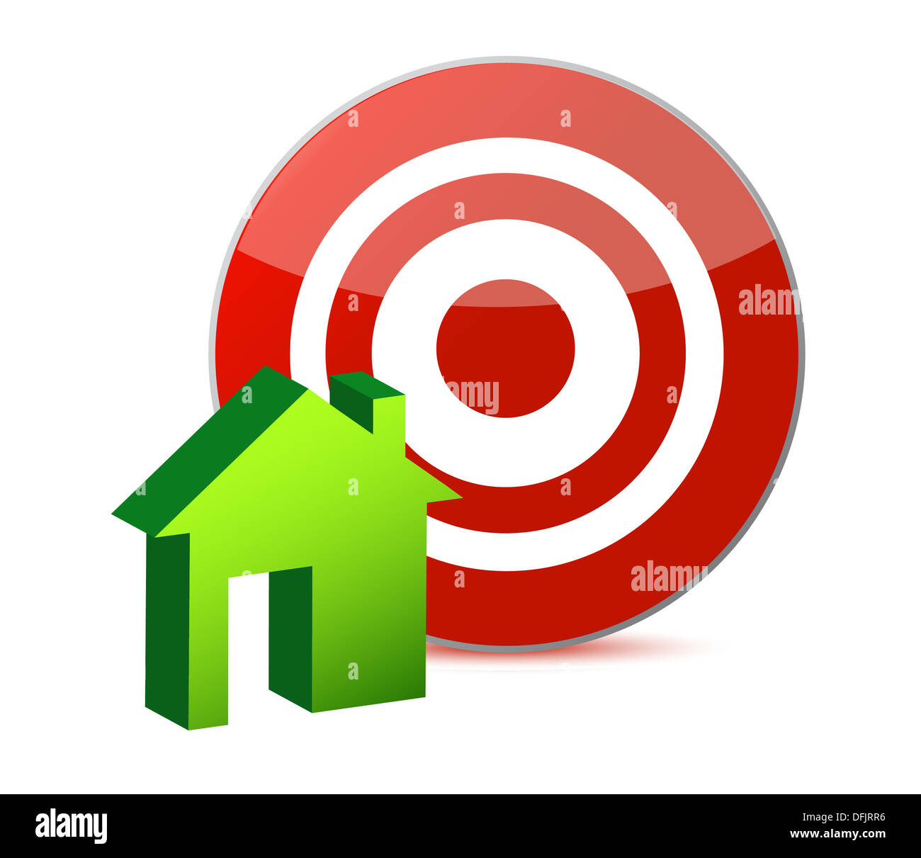 target and house illustration design over white Stock Photo - Alamy