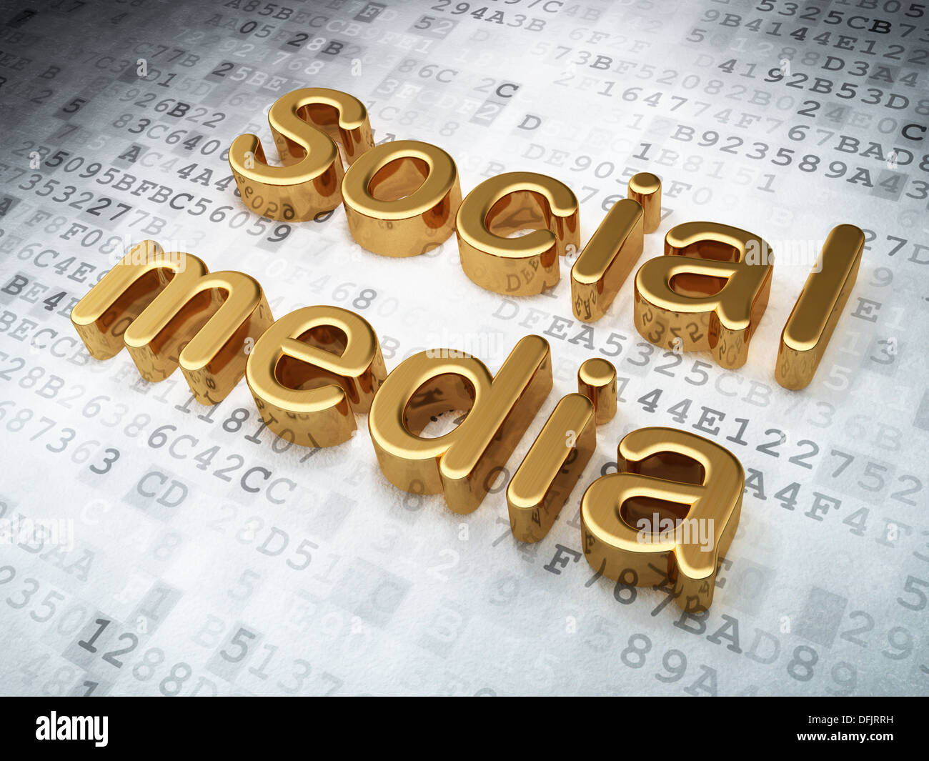Golden Social Media on digital background Stock Photo - Alamy